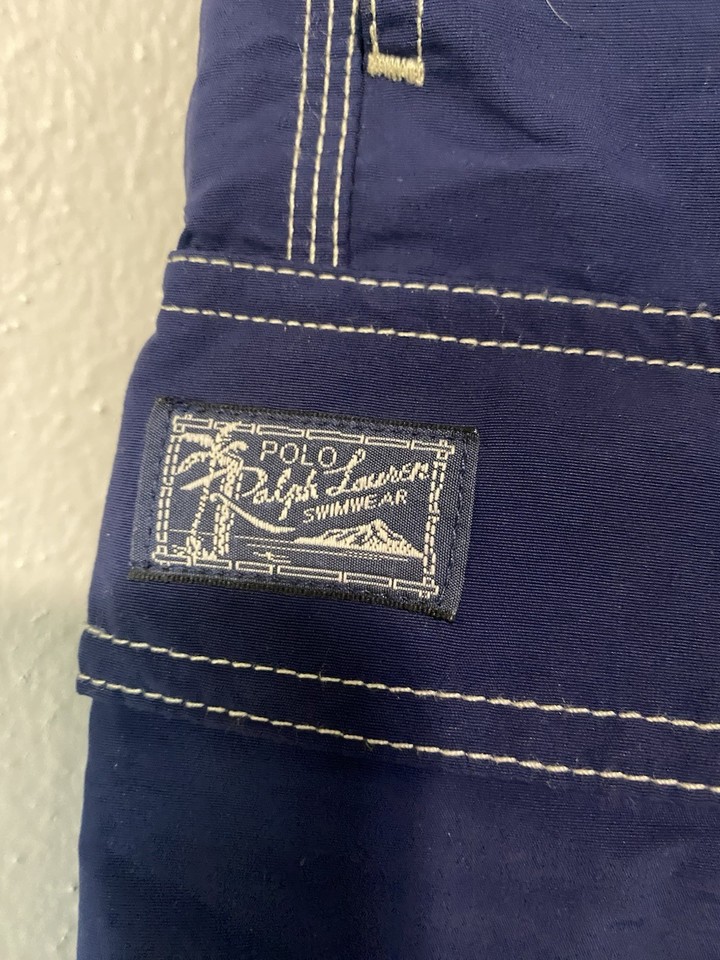 Polo Ralph Lauren Blue Swim Suit Trunks Board Shorts Logo Mens Medium ...
