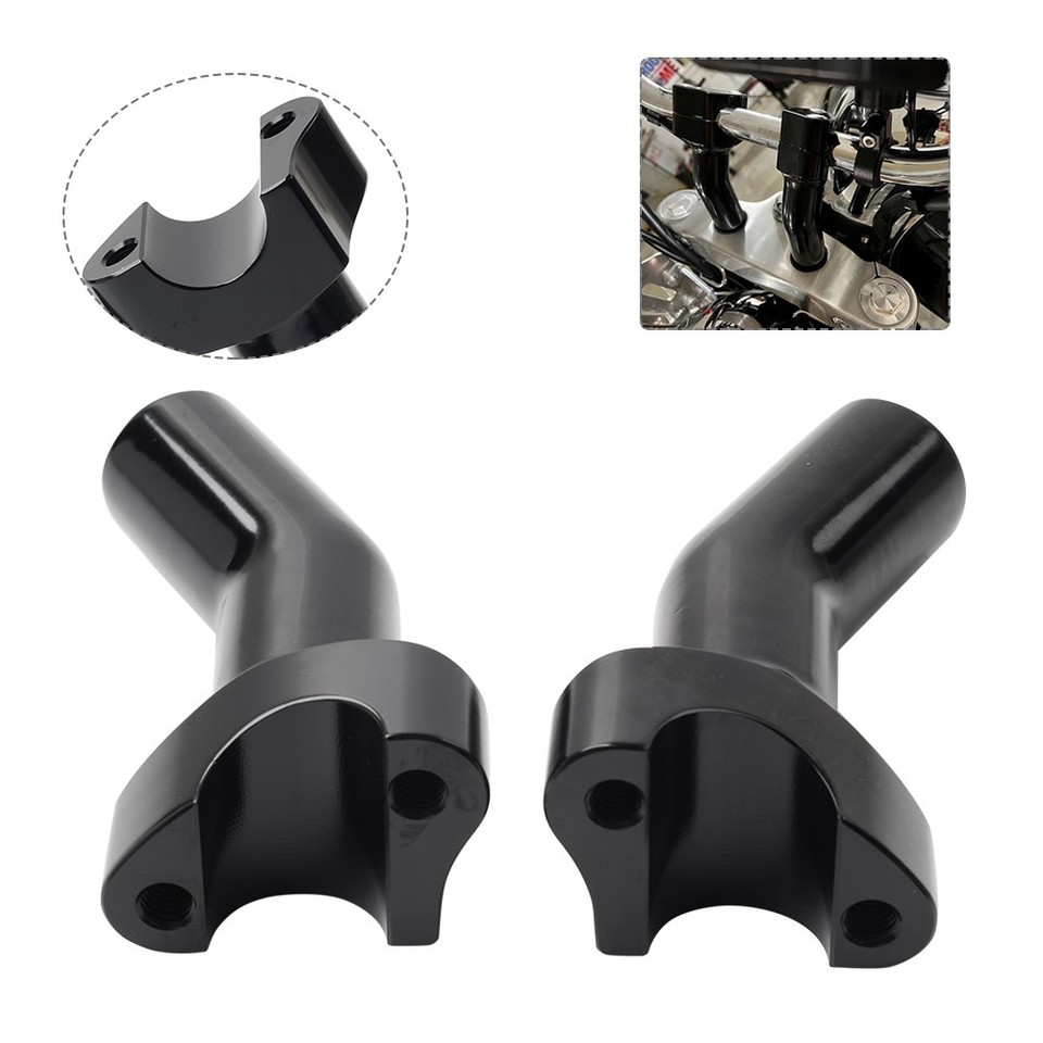 4" Pullback Handlebar Risers Black For Harley 1" Bar Dyna Softail Road ...