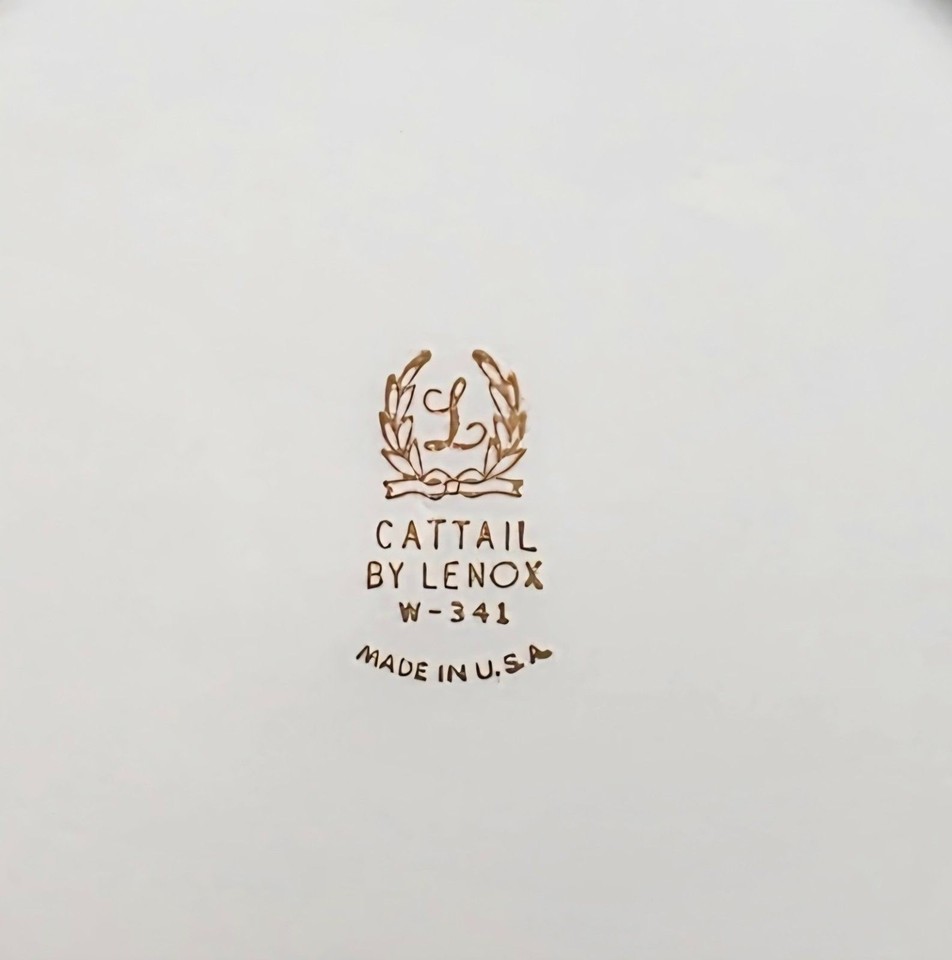 VTG Lenox Cattail China 6 PC Place Setting – Mid-Century Gold Rim ...