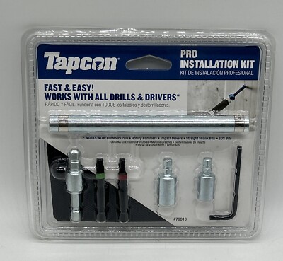 TAPCON 79013 PRO INSTALLATION KIT W/STAR BIT 7 PIECES W/CARRY POUCH NEW ...