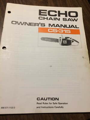 Echo CS-315 Chainsaw Owners Manual Rev 3 | eBay