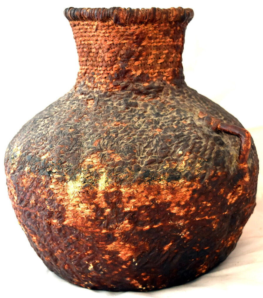 Large Antique Native American Indian Apache Water Bottle Basket | eBay