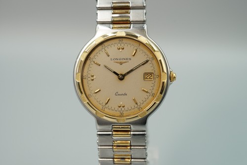 [EXC+5] Longines L161.2 Conquest Gold Date Quartz Mens Vintage Watch ...