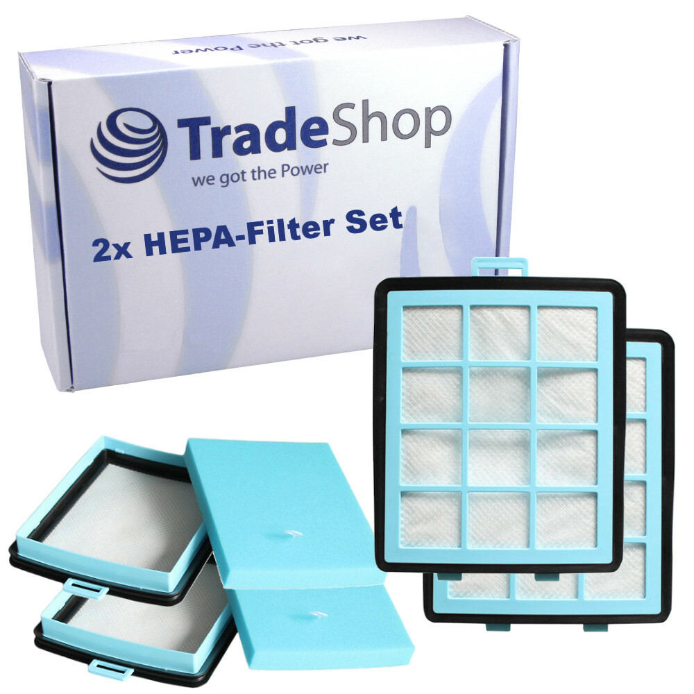 2x HEPA-Filter inkl. Schwamm für Philips FC9721/09 FC9722/09 FC9722/19 ...