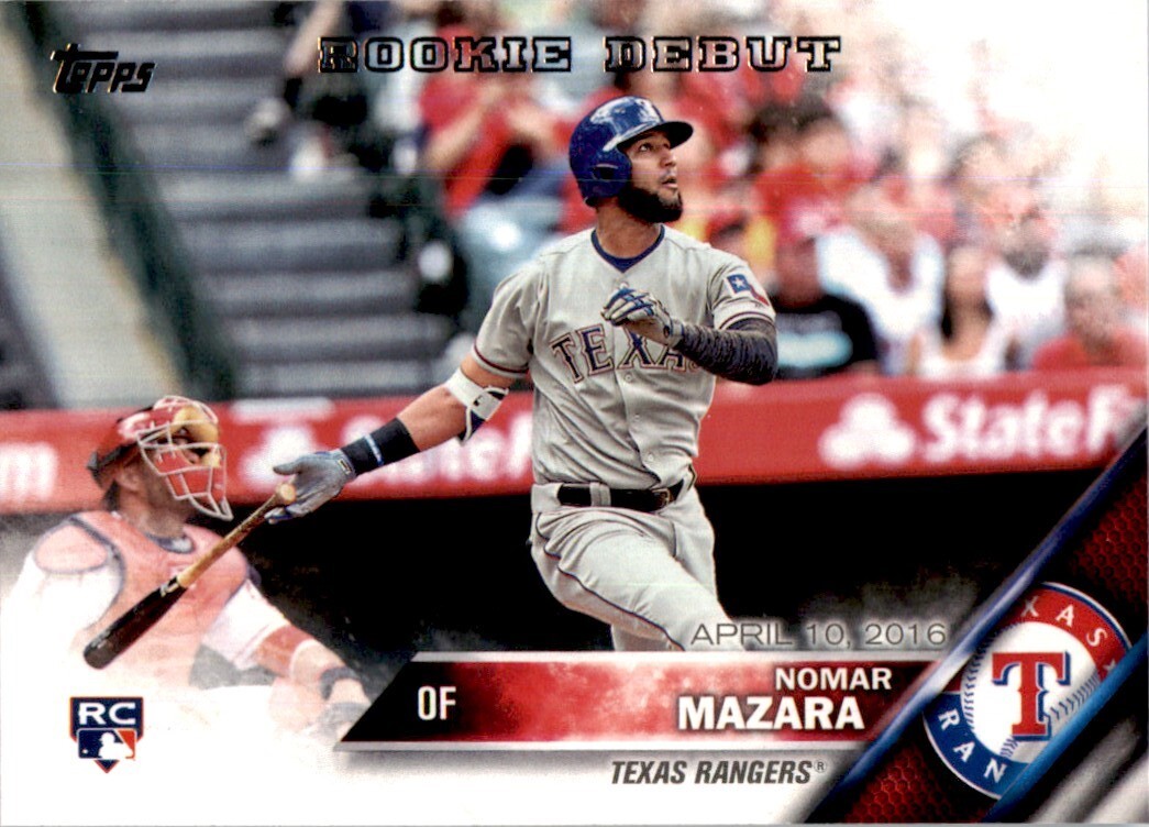 2016 Topps Update Nomar Mazara Rookie Texas Rangers #US295 MLB Baseball ...