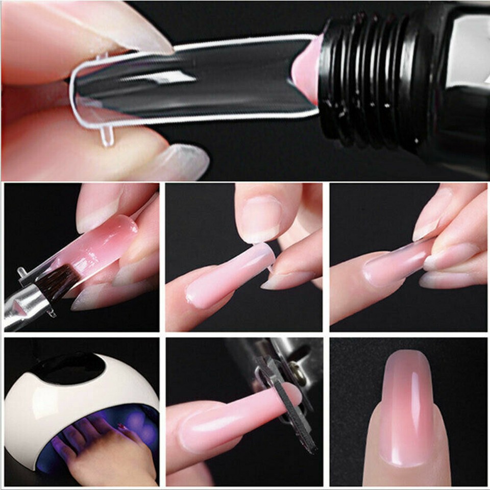 12Pcs Gel Poly Builder Set Quick Nail Extension Gel Base/Top Coat Slip ...