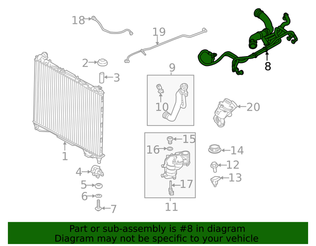 Genuine OEM Land Rover Upper Radiator Coolant Hose LR034637 for sale ...
