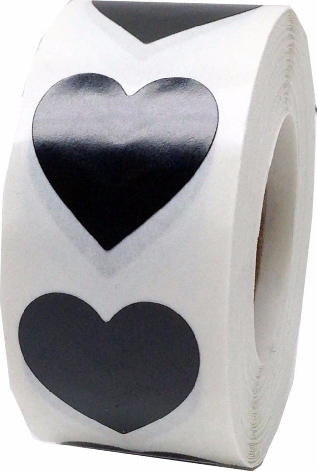 Heart Shaped Stickers | 0.75" Inch | 500 Pack | Pick One Color | eBay