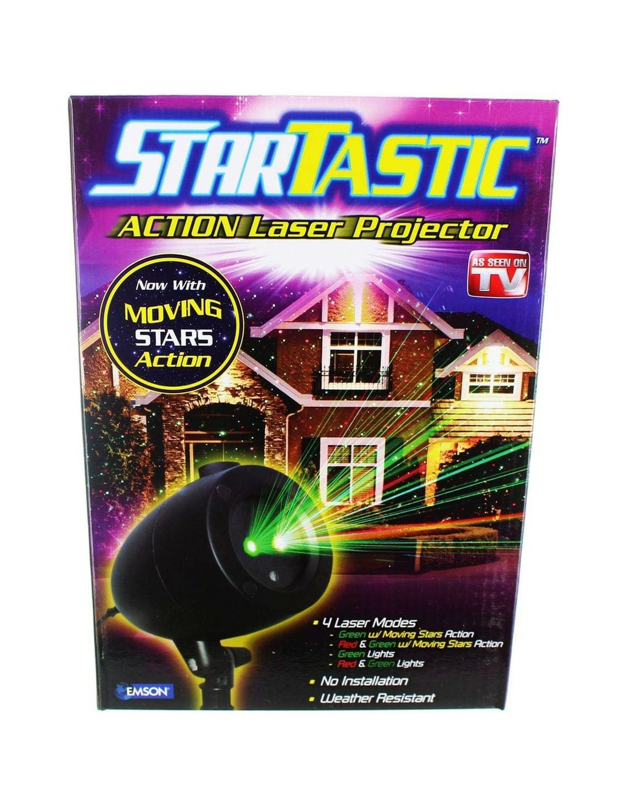 StarTastic 1035 Holiday Light Show Action Laser Light Projector - Black ...