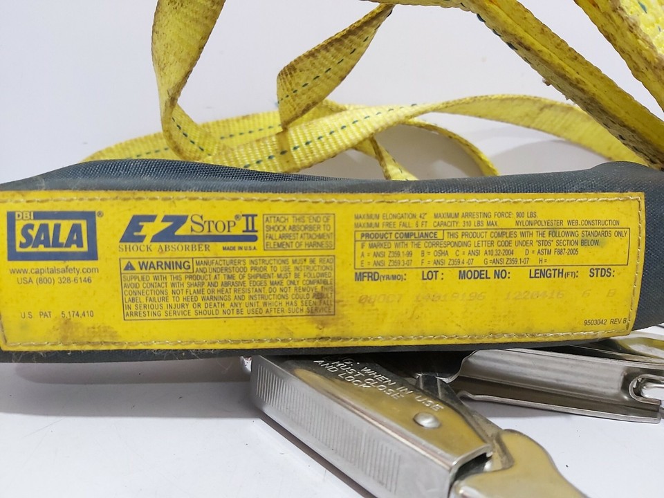 DBI SALA EZ STOP II 1220416 SHOCK ABSORBER LENTH-6FT | eBay