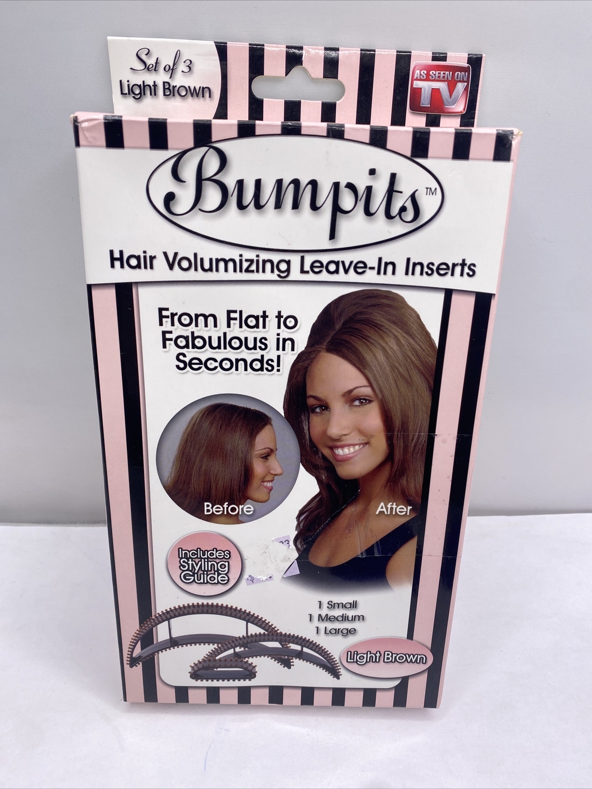Bumpits Hair Volumizing Leave-In Inserts Set of 3, Light Brown | eBay