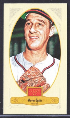 2012 Panini Golden Age Warren Spahn Mini Brown Broad Leaf Back #79 ...