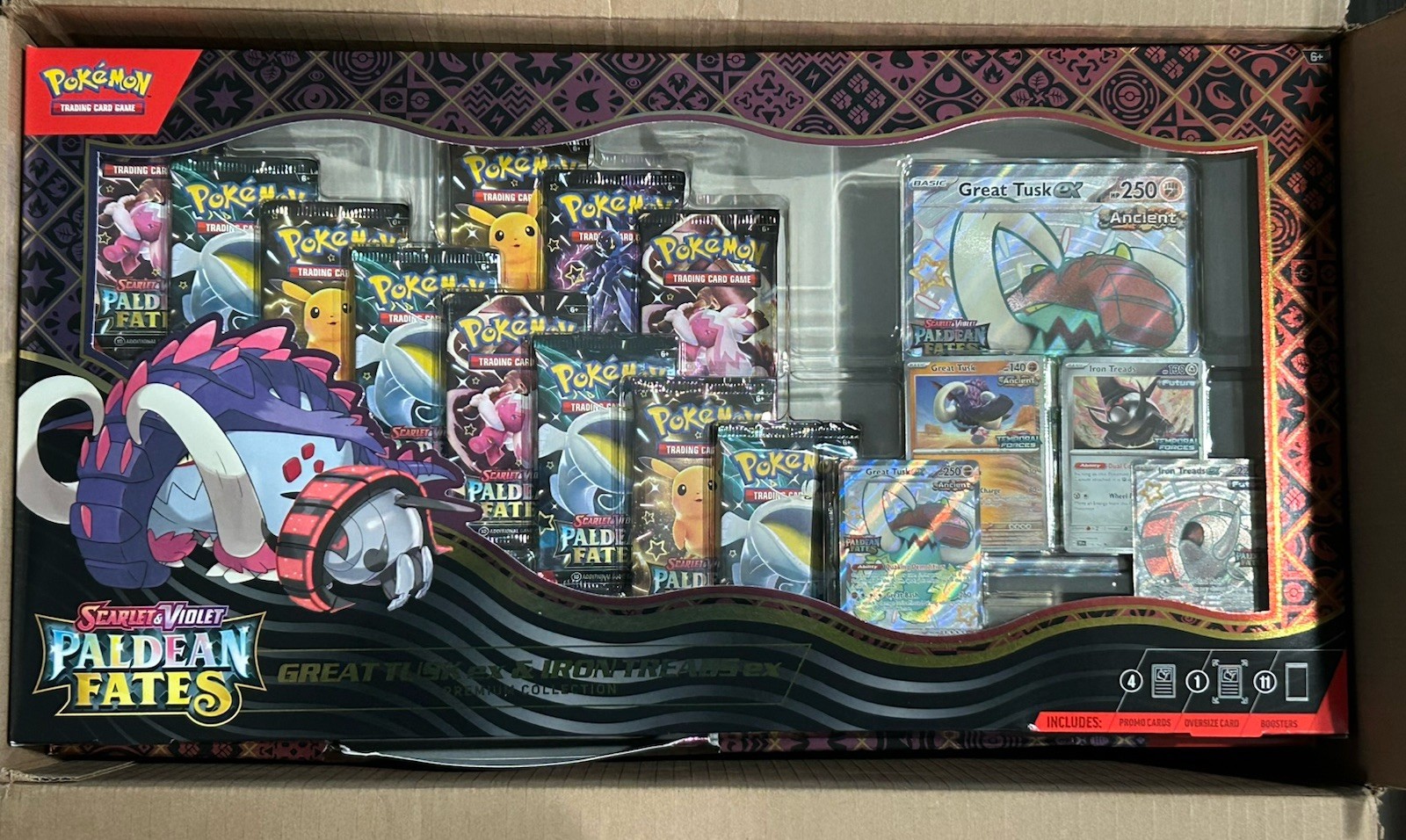 Pokemon TCG Paldean Fates Great Tusk Iron Threads Ex Premium Collection ...