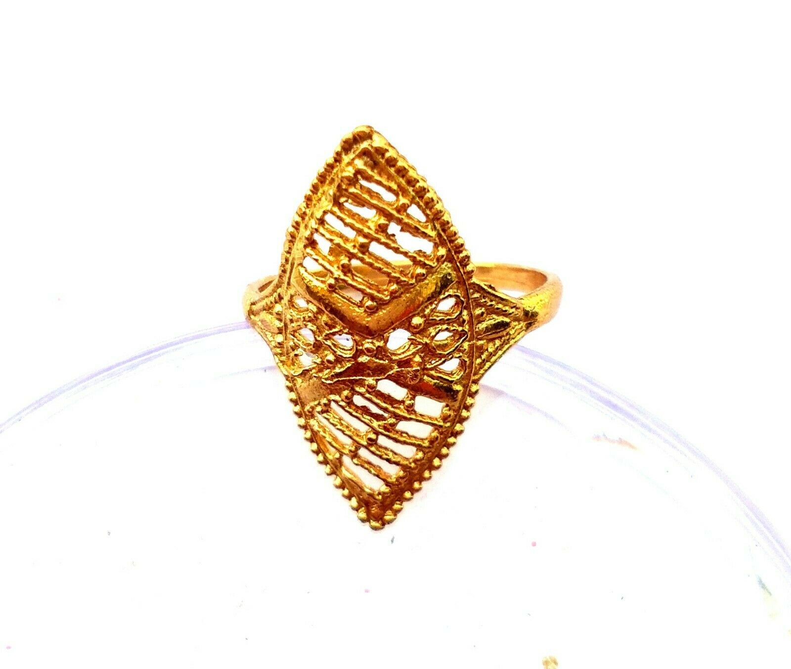 Indian 22K Gold Plated '5' Finger Ring Traditional Women's Gift Fashion ...