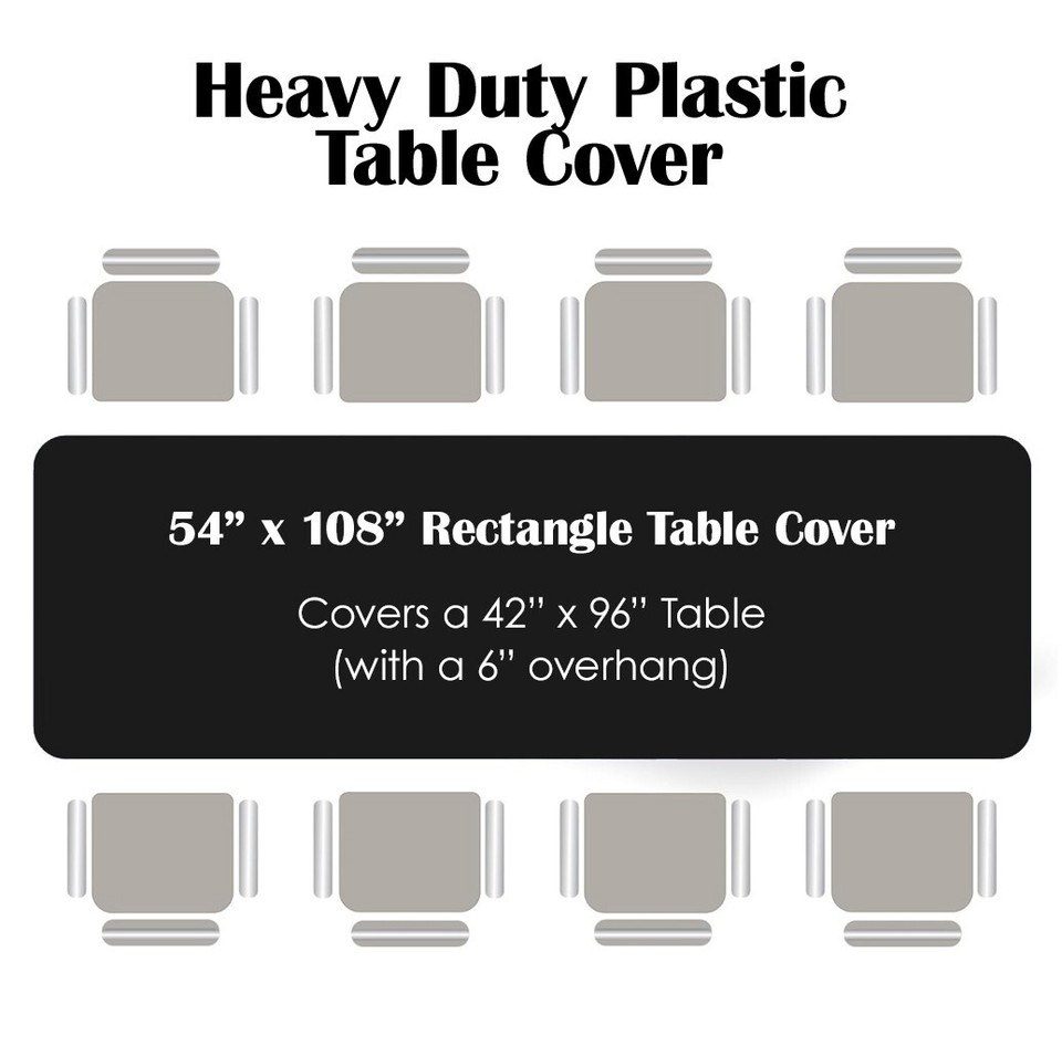 12 Pack Plastic Rectangle Tablecloth Disposable Round Plastic table ...