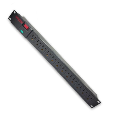 12 Outlet Rack Mount Surge Lightning Protector Power Strip PDU 1050 ...