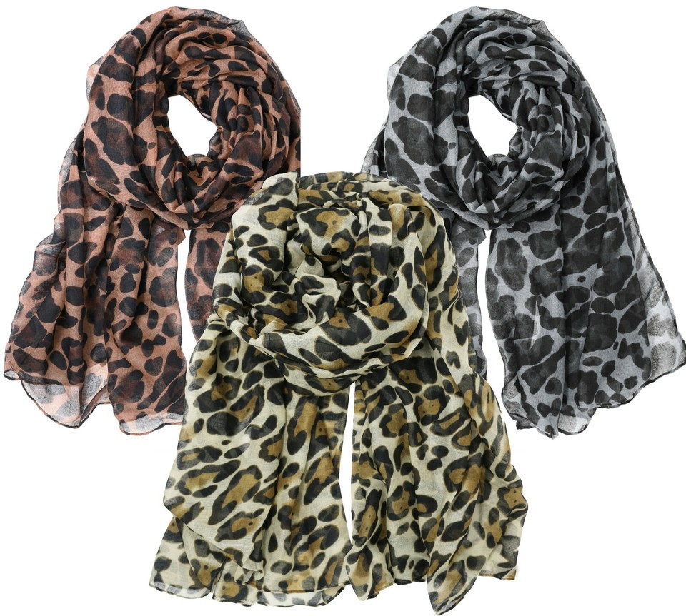 Classic Leopard Print Scarf Full Body Look Crinkle Scarf | eBay