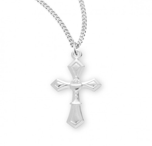 Hand Polished Pendant 925 Sterling Silver 1.0 inch x 0.6 inch Cross w ...