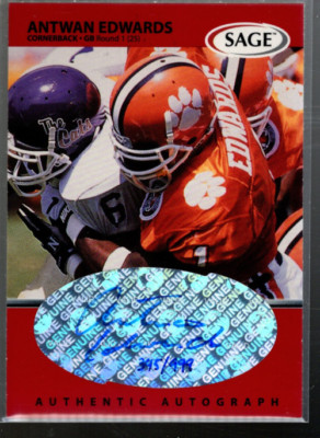 B4861- 1999 SAGE Autographs Red #A16 Antuan Edwards Auto /999 - NM-MT ...
