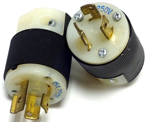 2pcs HUBBELL HBL4570C TWIST-LOCK MALE INSULGRIP PLUG 15A 250V 2 POLE ...