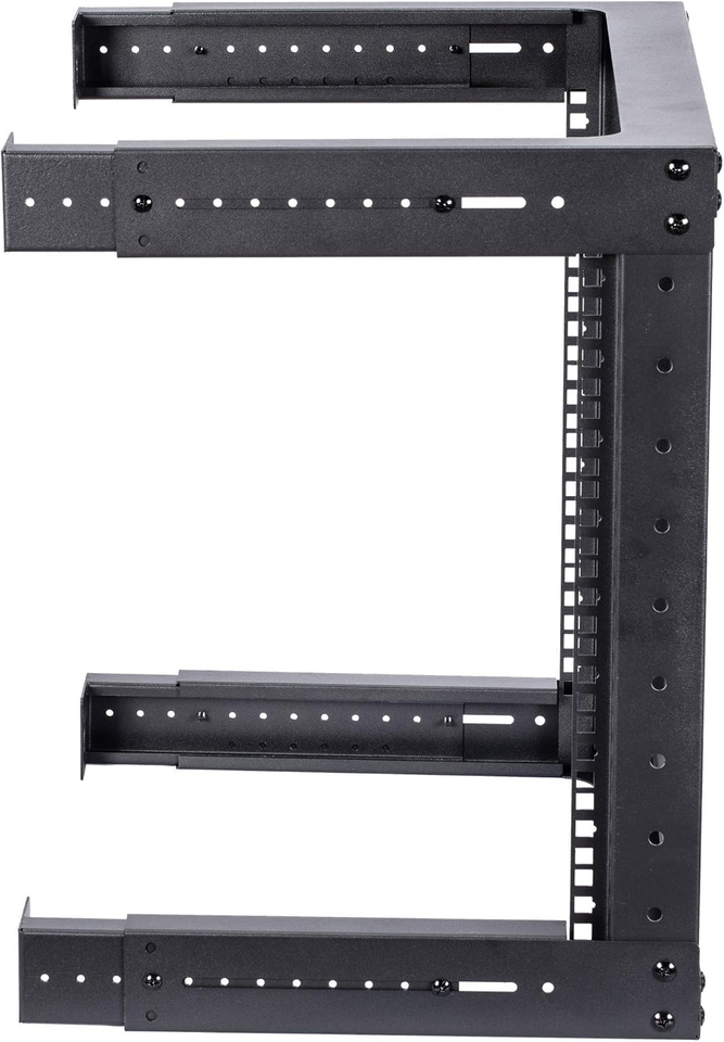 9U Adjustable Depth Wall Mount Open Frame Steel Network Equipment Rack ...