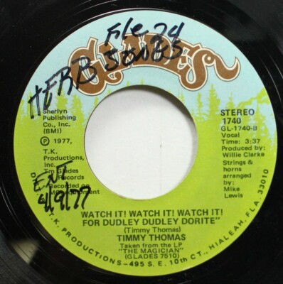 Soul 45 Timmy Thomas - Watch It! For Dudley Dorite | eBay