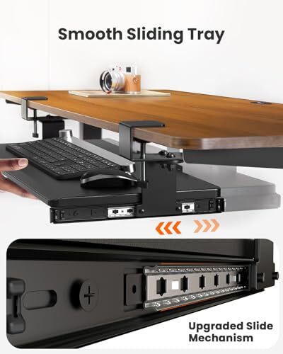 ErGear Keyboard Tray Under Desk, Corner Keyboard Tray with 45 ...