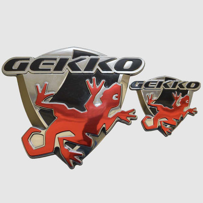 Gekko Boat Raised Emblem Decal Sticker | Black Red Silver (2 PC) | eBay