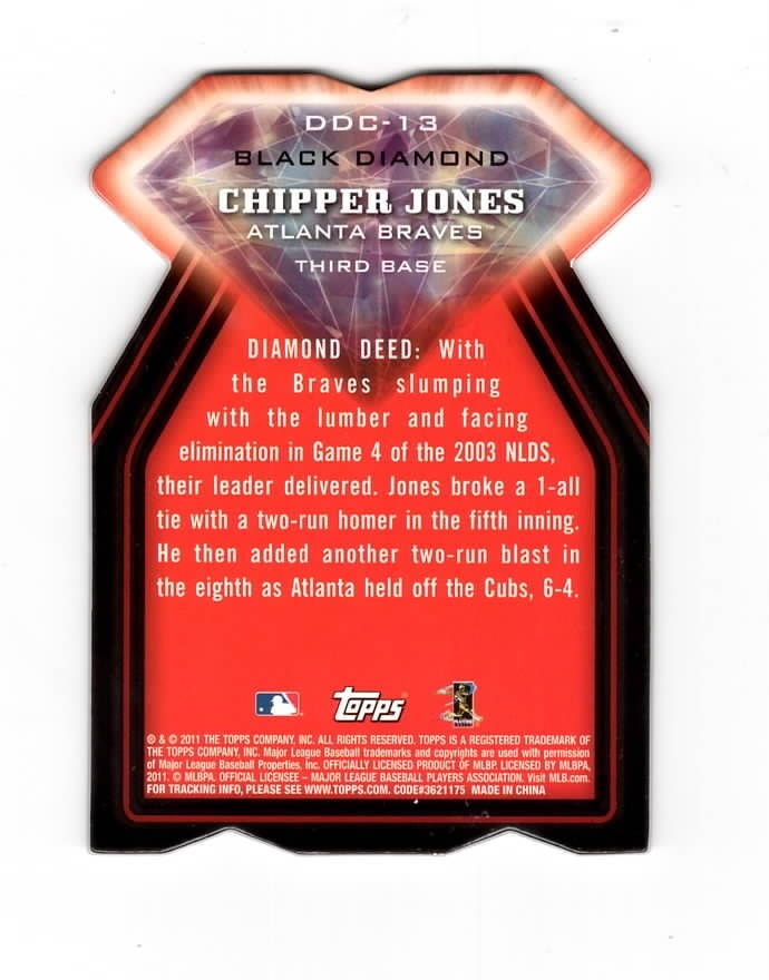 2011 Topps Diamond Die Cut Black #DDC13 Chipper Jones #02/60 | eBay