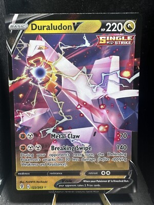 Pokemon TCG SWSH Evolving Skies Duraludon V 122/203 Ultra Rare Pack ...