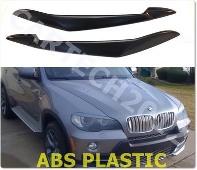 Headlight Eyebrow Eyelid Cover Fits BMW X5 E70, set, ABS plastic ...