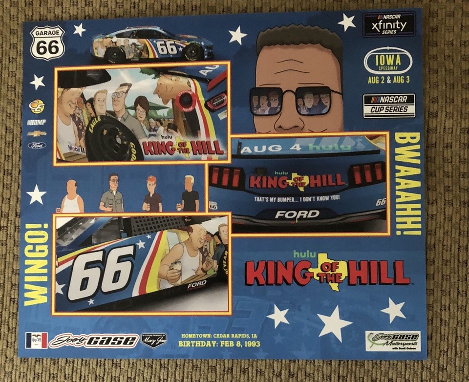 Nascar Xfinity Driver #66 Joey Gase King Of The Hill New Season 2025 ...