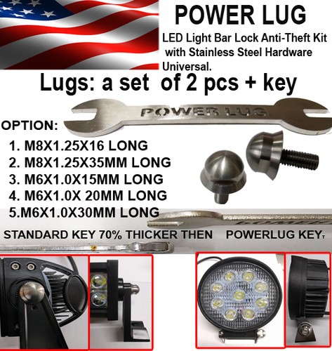 M8-16mm Led Bar , Security bolt , BLACK Security Lock + custom wrench ...