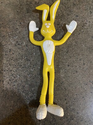 Vintage Bendable Bendy Rubber Yellow Rabbit Bunny | eBay