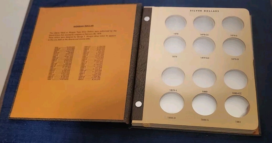 Empty Dansco Coin Album Morgan Silver Dollars 1878-1890 - #7178 Pre ...