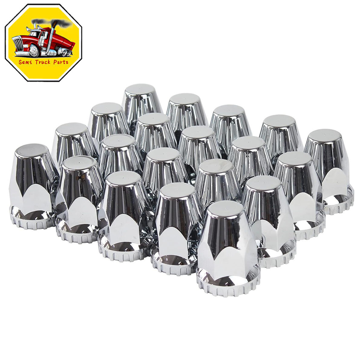 33mm Lug Nut Covers Chrome Push On Semi Truck Peterbilt Kenworth Pack ...