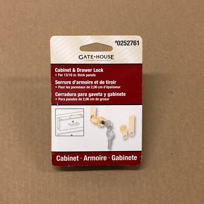 Gatehouse Cabinet & Drawer Security Lock w/ 2 Keys for 13/16" Thick ...