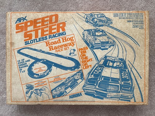 1979 Aurora AFX Speed Steer Slotless Racing Road Hog Raceway Race Set ...