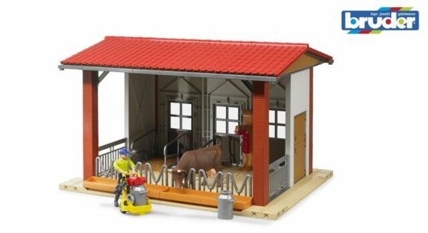 BRUDER Bworld Toy Cow Barn With Milking Machine for sale online | eBay