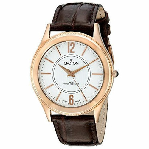 CROTON Men's Heritage Analog Display Japanese Quartz Gold Watch w ...