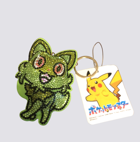 New Sprigatito Pokemon Keychain DAMAGED TAG 4” Rhinestone Prize Pokemon ...