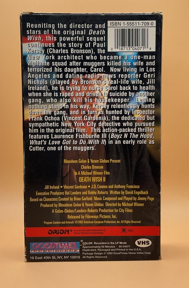 Death Wish II 2 VHS 1982, 1994 Charles Bronson **Buy 2 Get 1 Free** | eBay