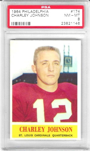 1964 Philadelphia #174 Charley Johnson PSA 8 NM-MT St, Louis Cardinals ...