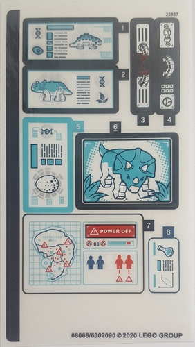 LEGO DR. WU'S LAB: BABY DINO BREAKOUT 75939 STICKER SHEET ONLY from set ...