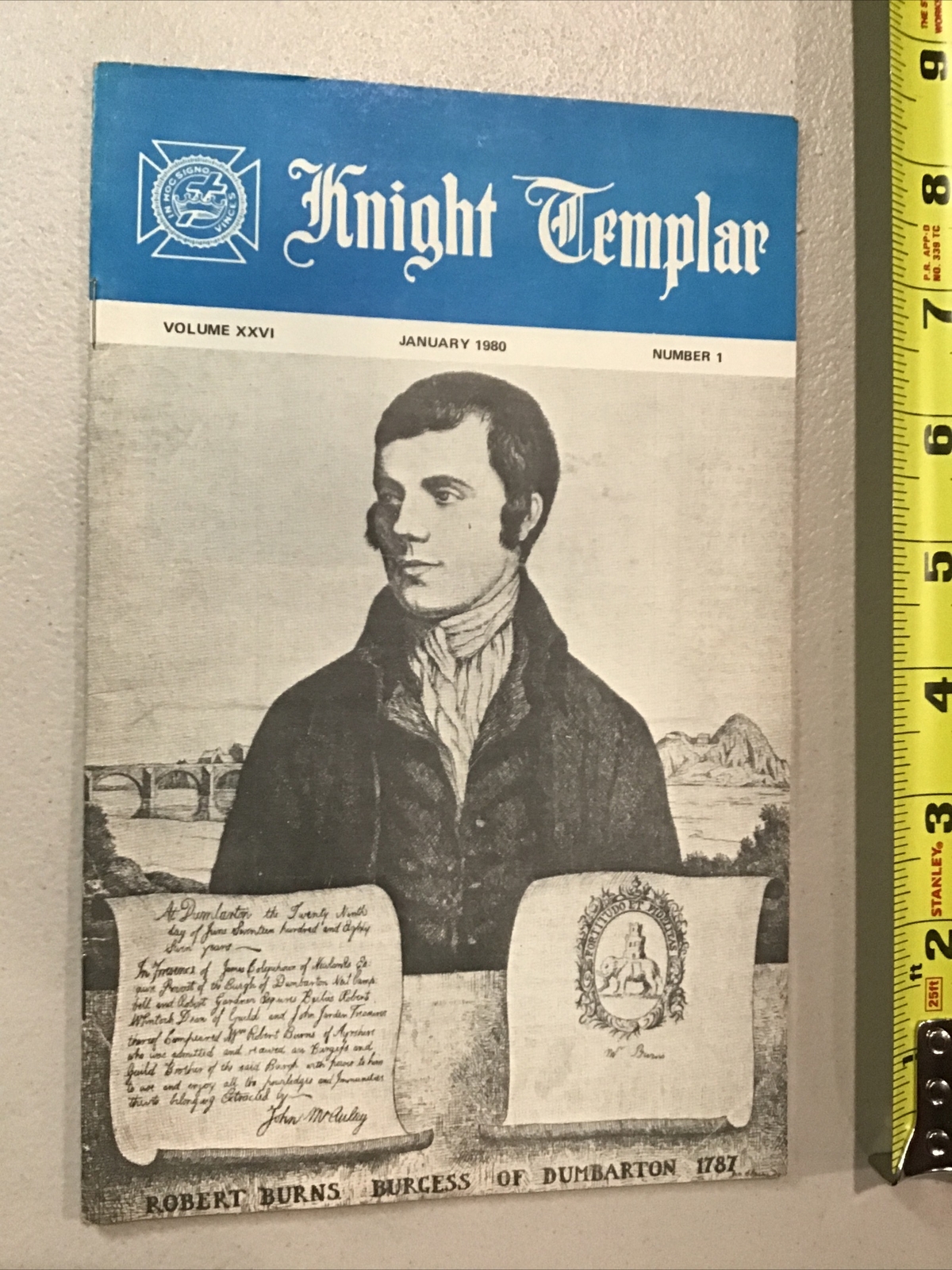 1980 Knight Templar Robert Burns Burgess Dumbarton 1787 Cover Magazine ...