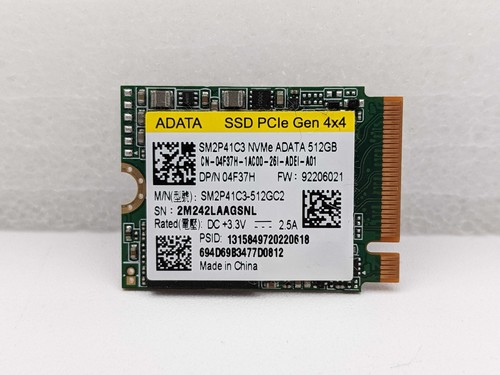 ADATA 512GB M.2 2230 NVMe PCIe4.0x4 SSD Solid SM2P41C3 Dell 4F37H 4F37H ...