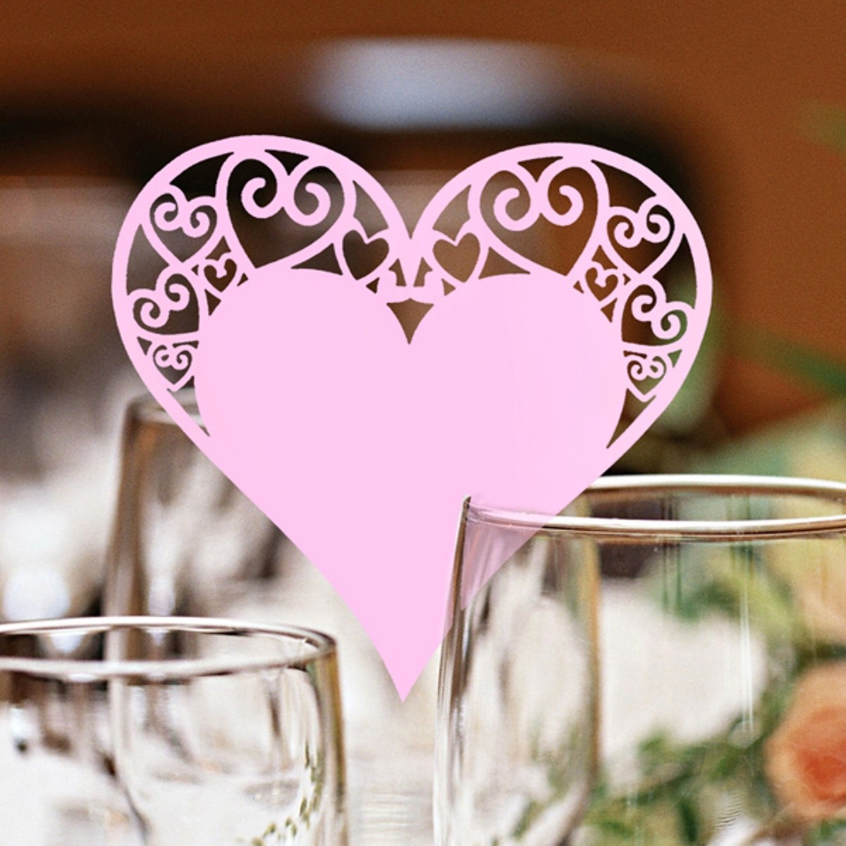 Laser Cut Heart Placecards Wedding Seat Place Holders Memories Made