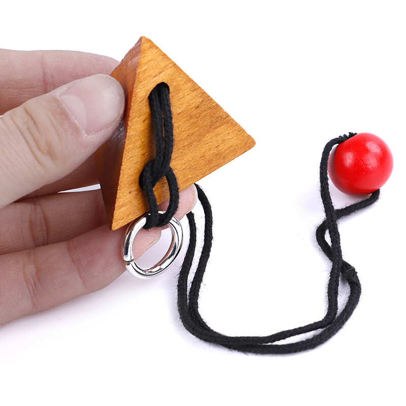 IQ rope wooden puzzle logic brain teaser string puzzles game for adults ...