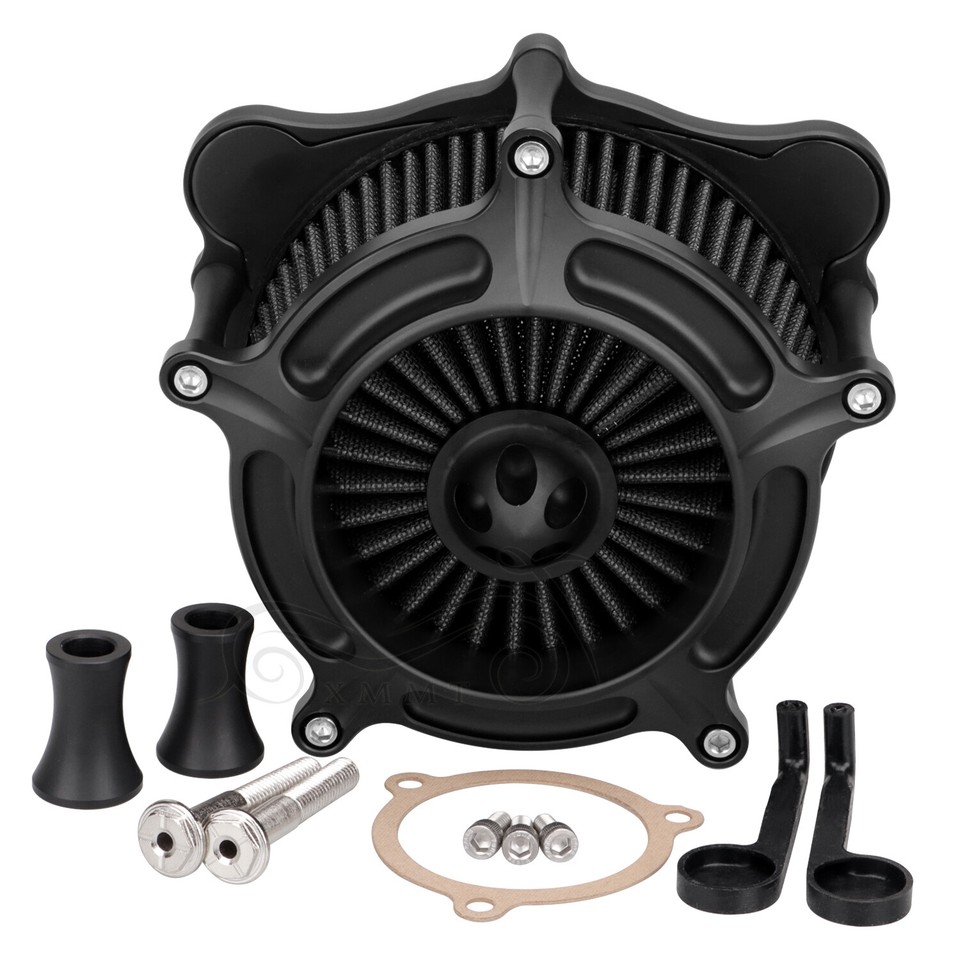 Turbine Spike Air Cleaner Black Intake Filter Set For Harley Softail ...