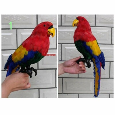 Fake Artificial Parrot Feathered Bird Garden Home Decor Taxidermy ...